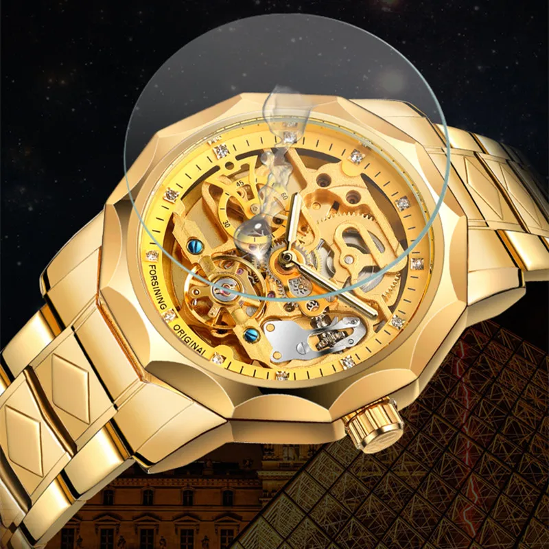 Reloj Forsining 117 para Hombre Dorado y Plateado - Envios a Colombia